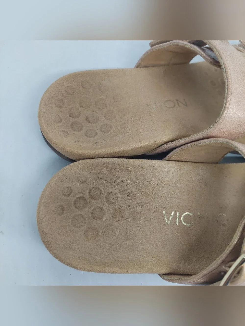 Vionic | Shoes | Vionic Skylar Slide Sandals Womens Sz 7 Pink Metallic ...